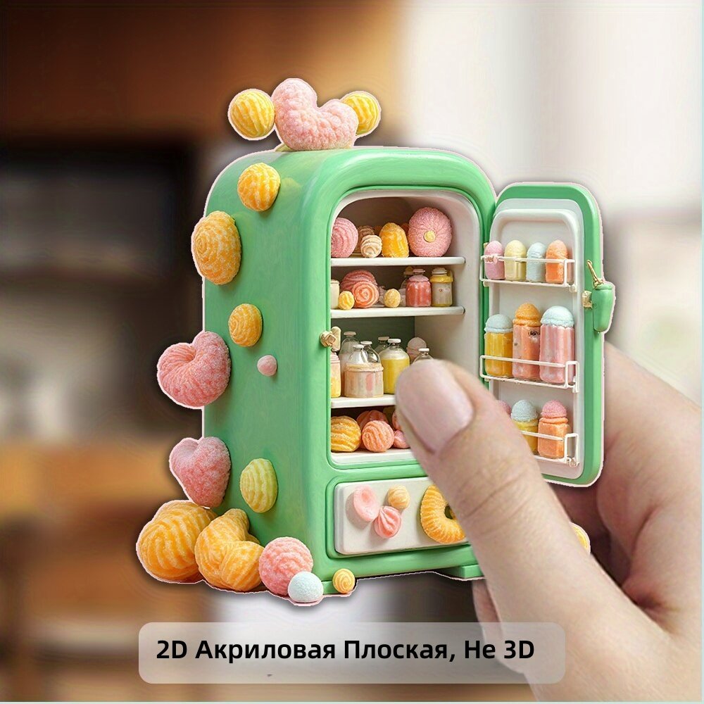 Магнитная наклейка для холодильника 2D с плоским принтом, 1 шт