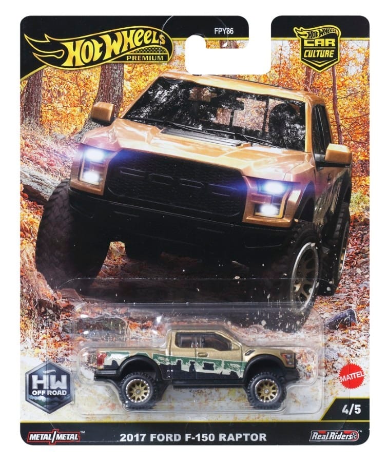 Игрушечная машинка Hot Wheels Premium "Культовые автомобили" 2017 Ford F-150 Raptor JBK70, 1/64