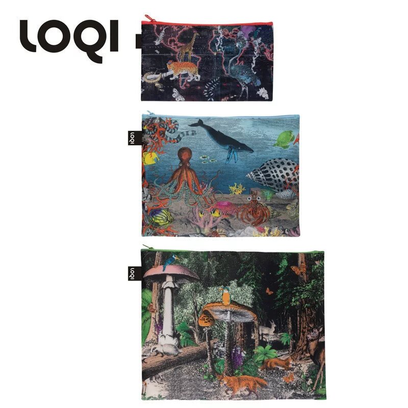 Сумка-органайзер LOQI Map Series с молнией для косметики, водонепроницаемая, компактная внутренняя сумка для путешествий