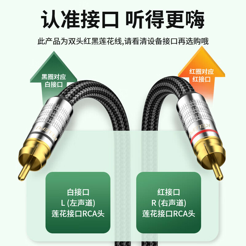 KELEPU Двойной RCA аудиокабель 5 м мужской к мужскому красный белый аудиокабель для ТВ компьютера колонок усилителя