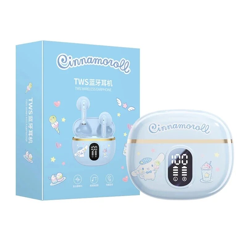 Беспроводные наушники TWS с зарядным кейсом Bluetooth в корпусе с рисунком Kuromi