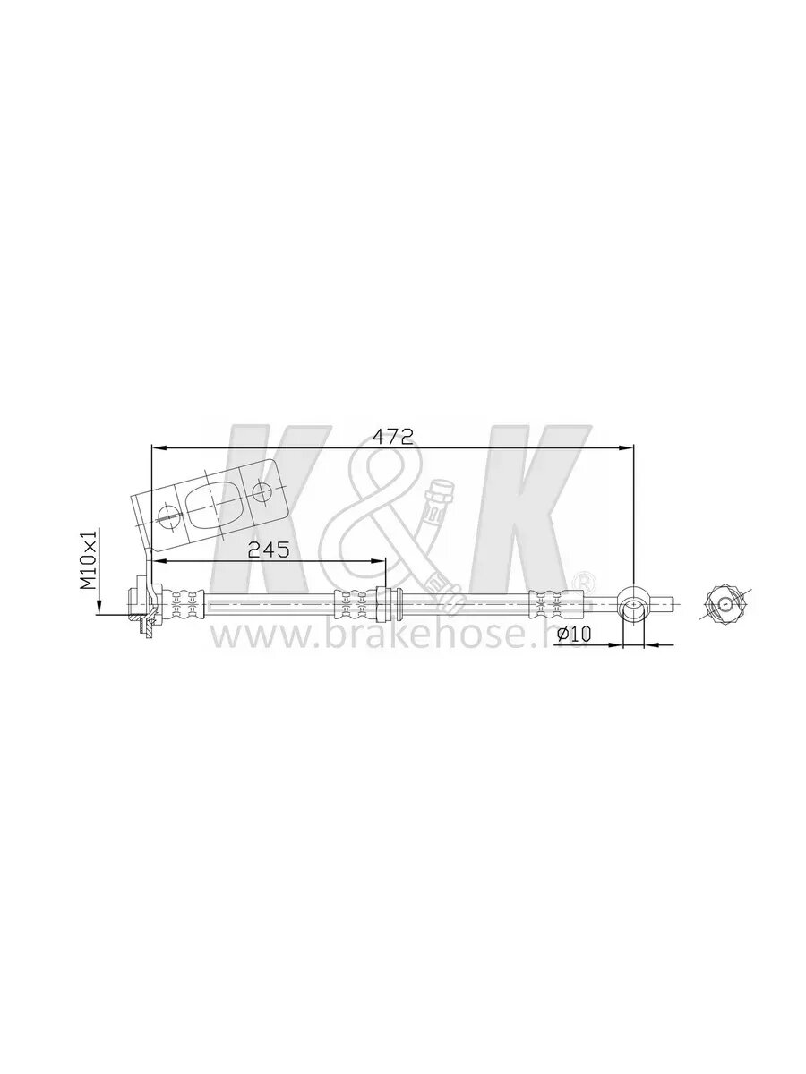 Тормозной шланг Hyundai Santa Fe SM K&K