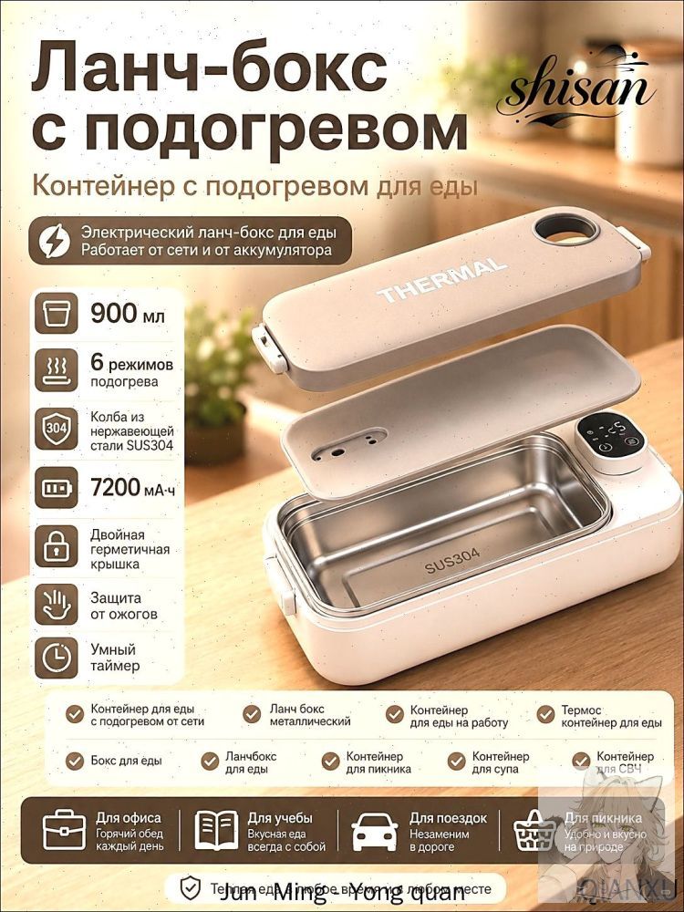 Беспроводной ланч-бокс 1000 мл