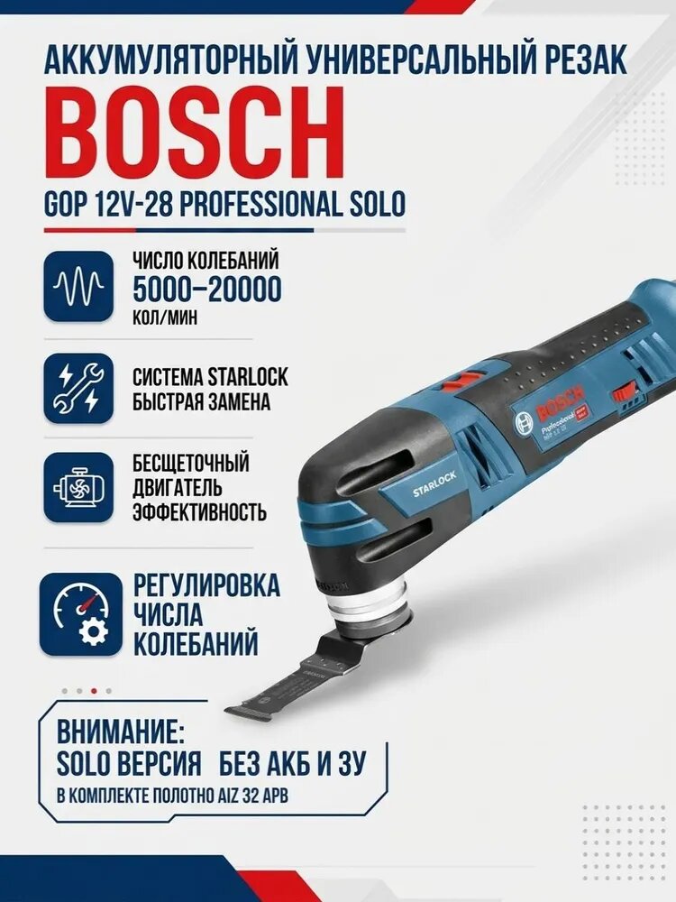 Аккумуляторный универсальный резак Bosch GOP 12V-28 Professional Solo (без АКБ и ЗУ)