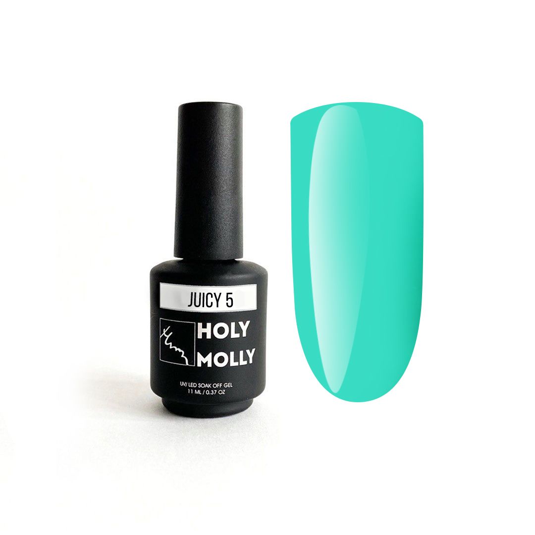 Holy Molly Гель - лак Гипоаллергенный самовыравнивающийся Бирюзовый Juicy 5 11ml