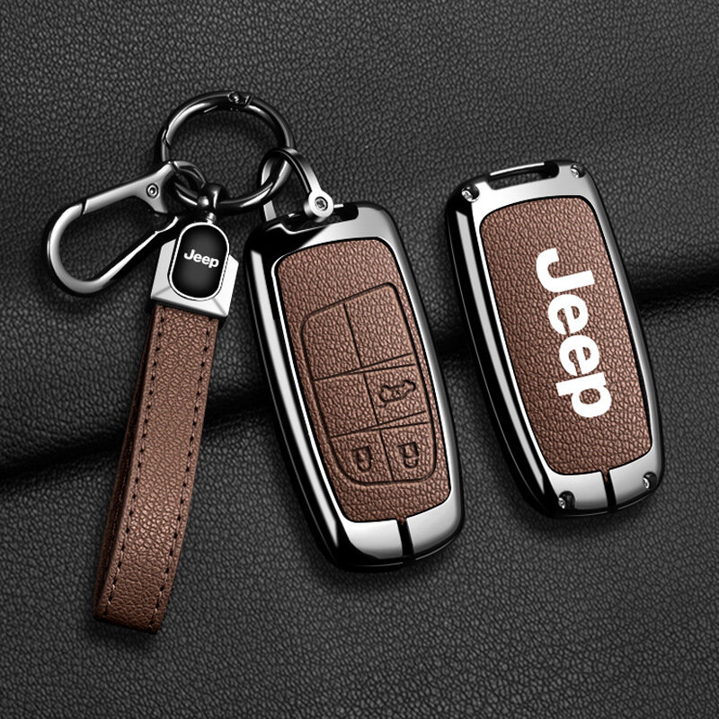 Чехол для брелока JEEP для Compass Renegade Liberty Commander Grand Cherokee 3-ключевой, текстура козьей кожи