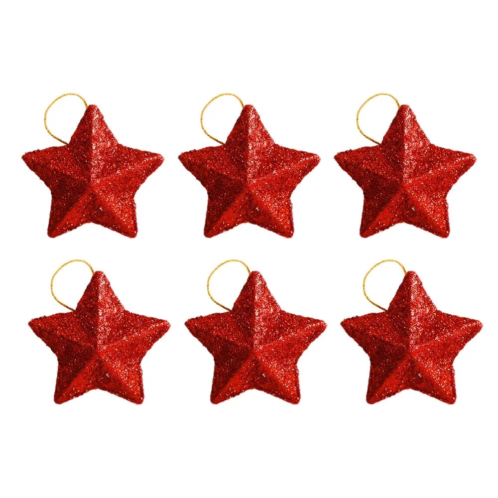 Рождественские звезды из пластика, 6/12/24/30 шт. 12PCS, Красный, Red