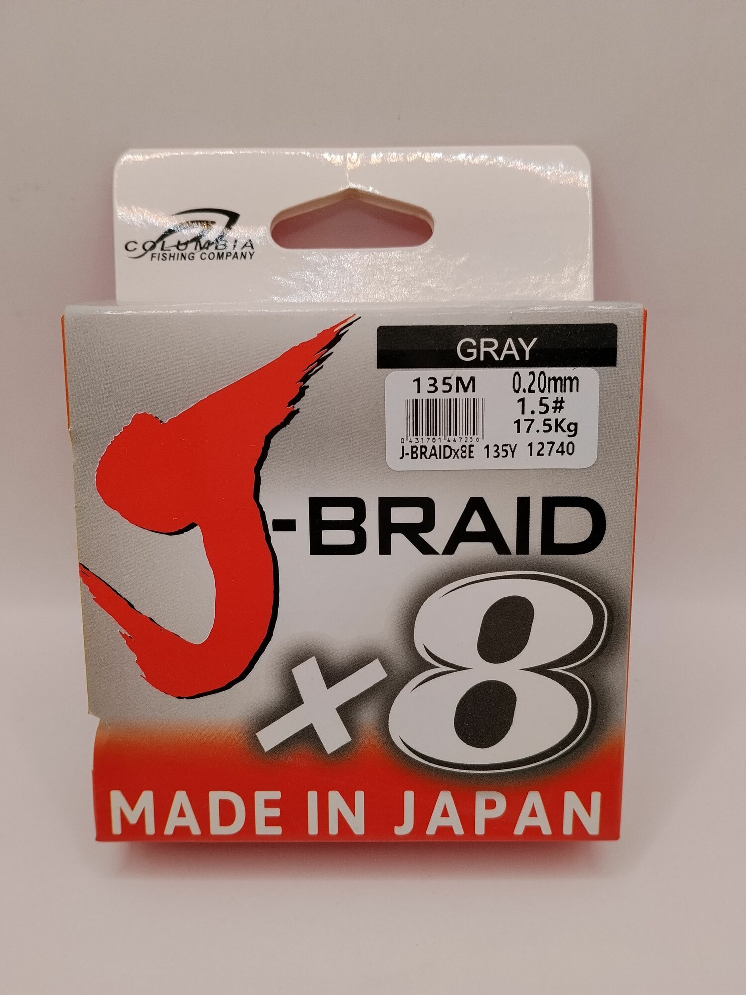Плетеный шнур для рыбалки 0.25 мм / 21.9 кг Columbia Fishing Company J-BRAID x8, темно-зеленый (Dark Green), 135 м / 8-жильная рыболовная леска плетенка