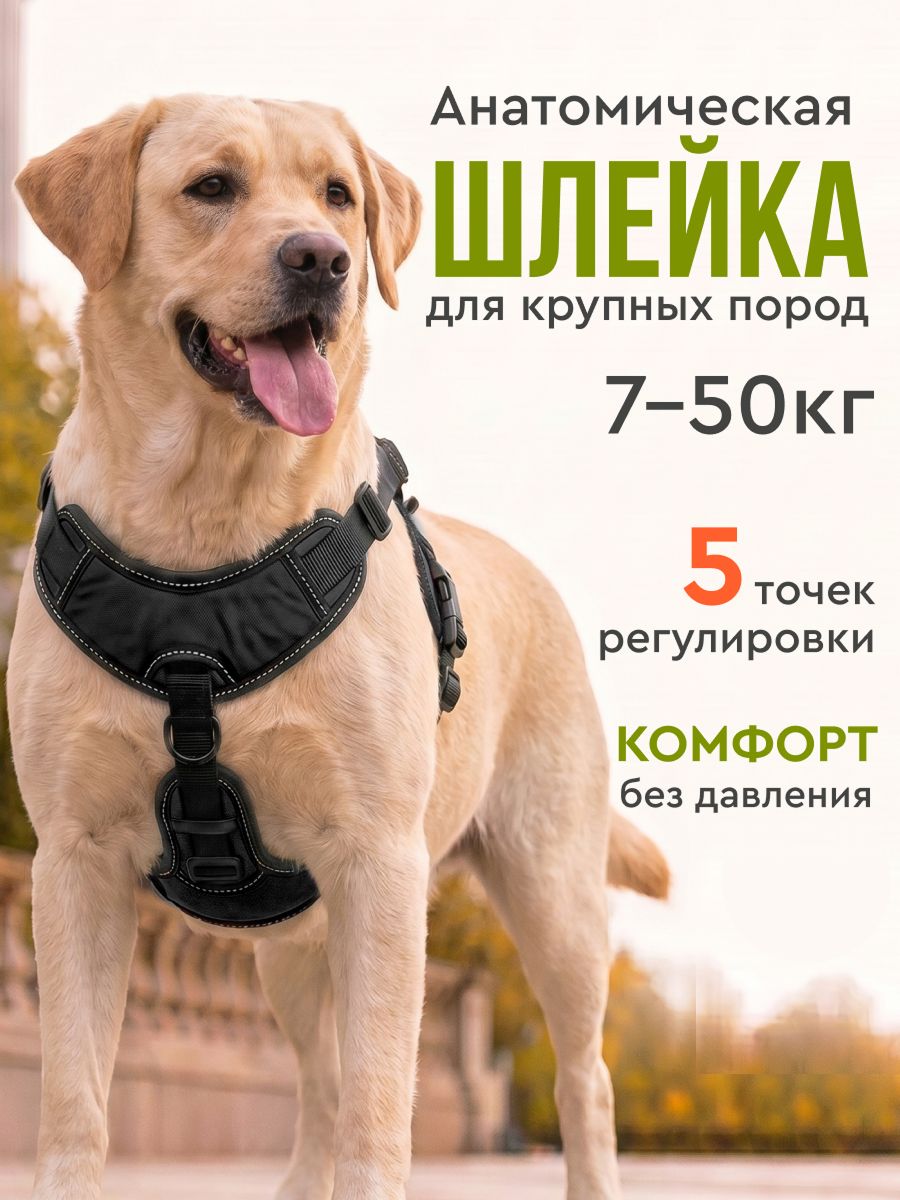 Регулируемая шлейка для собак крупных пород MiloPets, анатомическая, XL, 22-45 кг