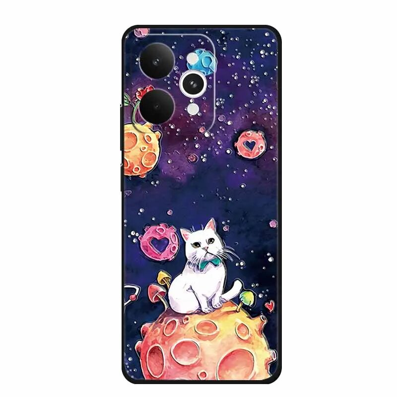 Чехол для Realme 15 Pro 5G 15Pro Bag 3D Emboss Flower Black Edge Силиконовый мягкий чехол на заднюю панель для Realme 15 5G Чехол Fundas