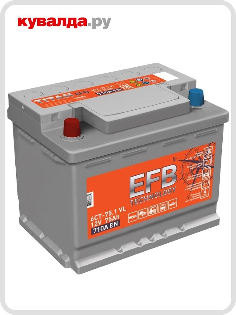 Аккумулятор TITAN EFB 75.1 VL 710А