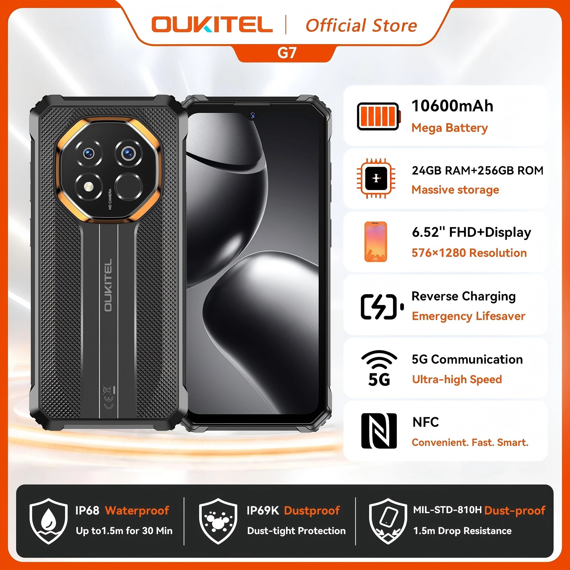 Смартфон Oukitel G7, 8/256ГБ, global