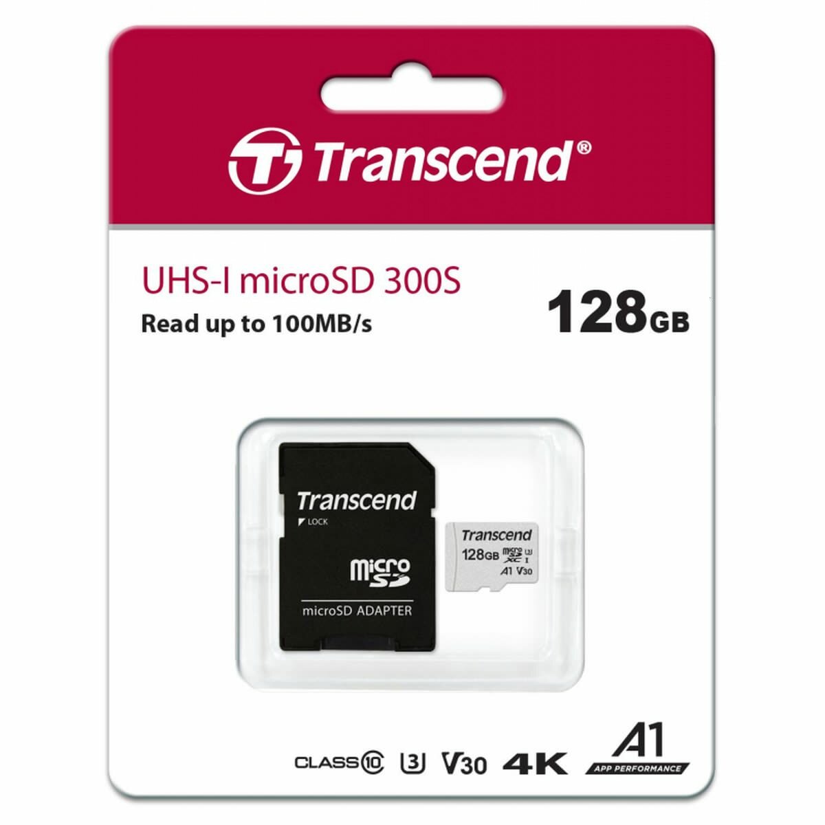 Карта памяти microSDXC Transcend 128Gb, Class 3 (U3) (TS128GUSD300S-A)
