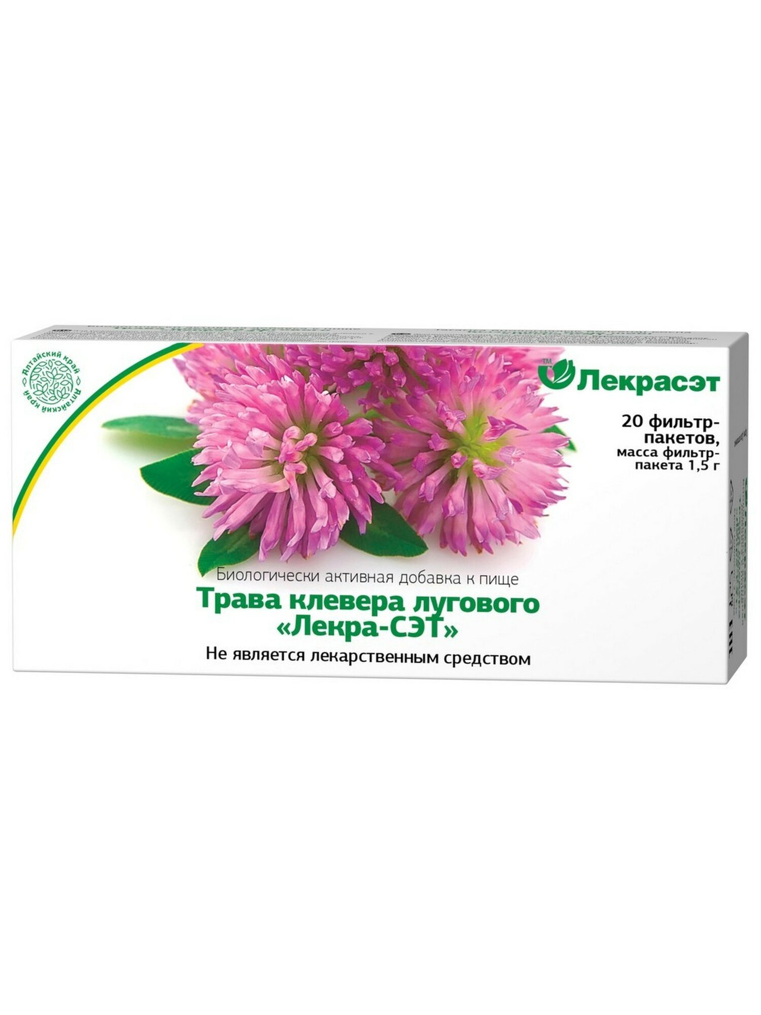 Клевера лугового трава лекра-сэт 1,5 N20 Ф/ПАК — Трава измельченная по 1,5 г в фильтр-пакеты - 20 шт в уп.