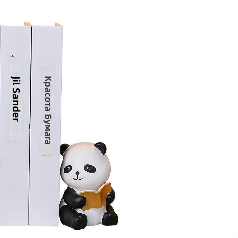 Книгодержатель для правой стороны книжной полки, декоративная фигурка панды из ABS-смолы с золотыми акцентами, настольный декор для домашнего офиса, гостиной или кабинета