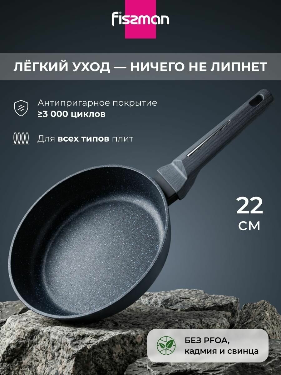 Сковорода FISSMAN FERRO 22 см с антипригарным покрытием для индукционной плиты