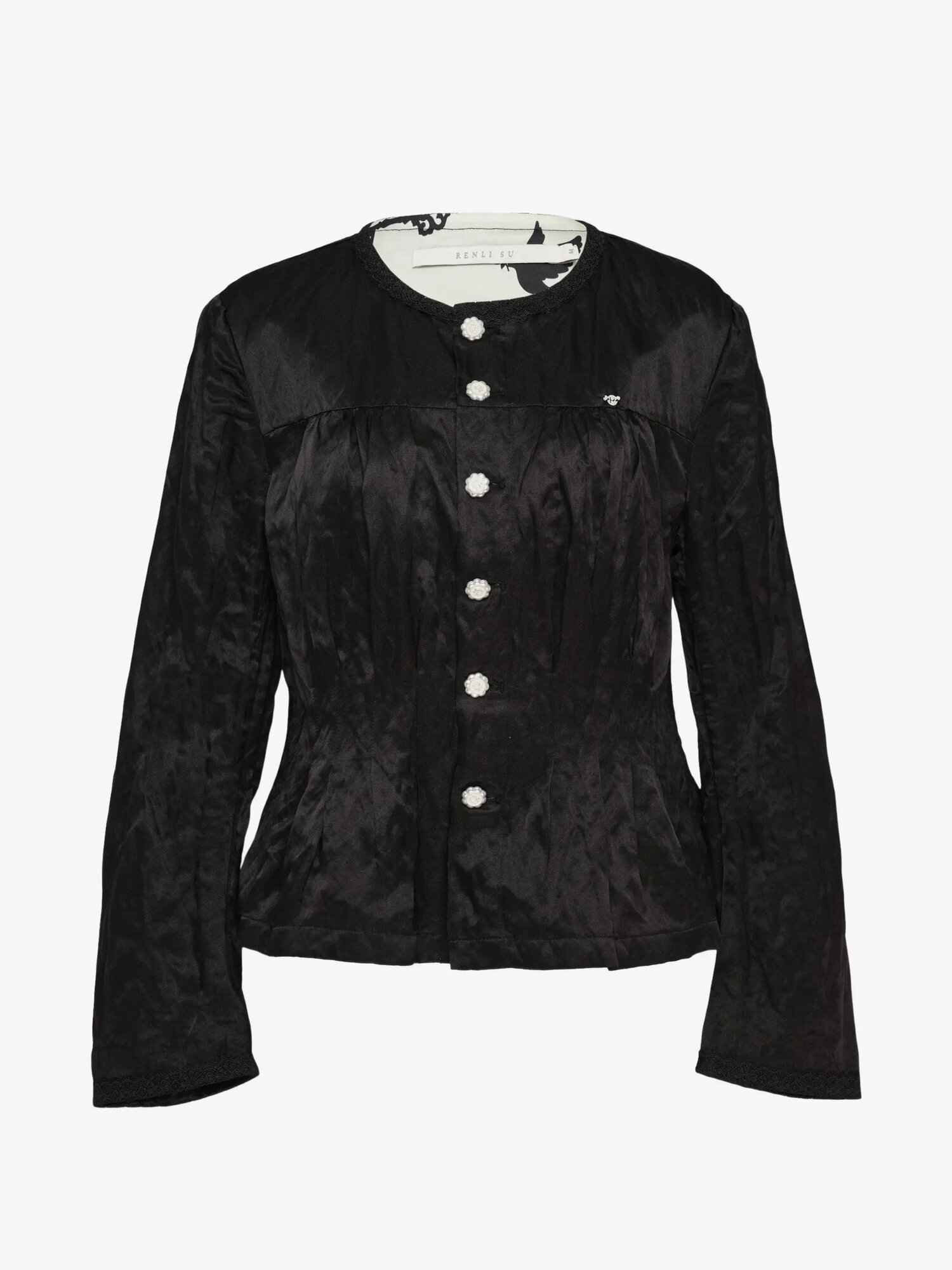 Пиджак RENLI SU Gathered silk jacket