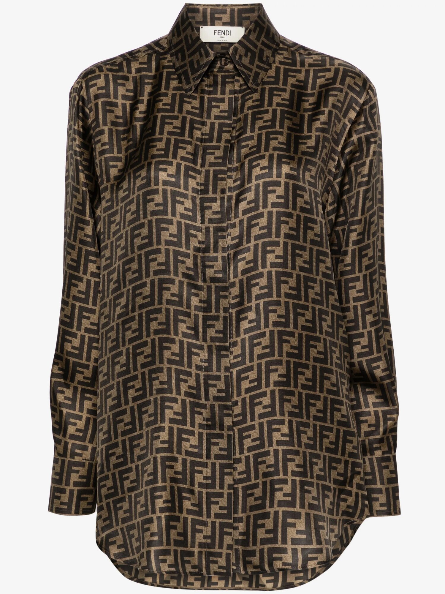 Рубашка FENDI FF, размер 42, brown