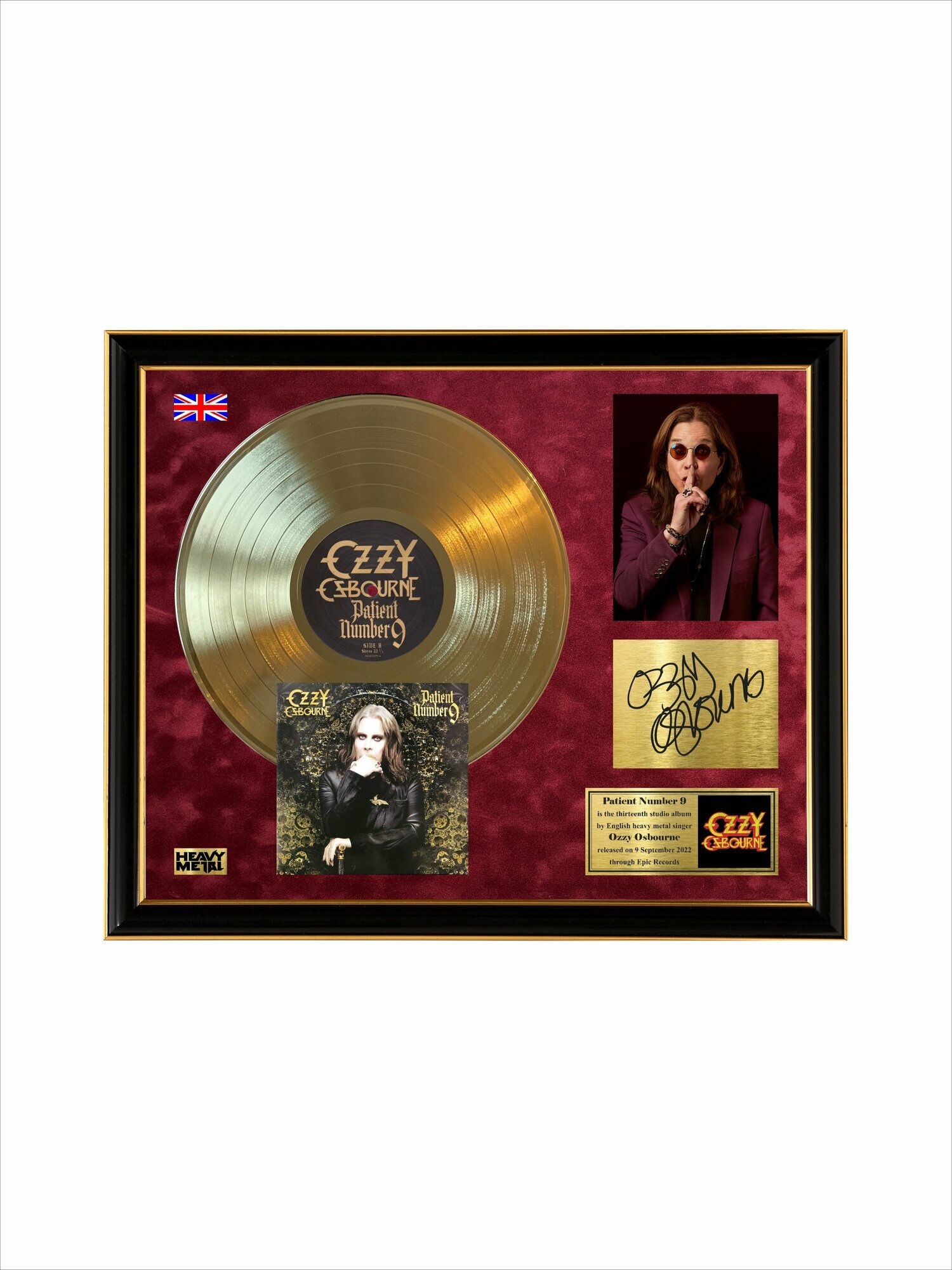 Золотая декоративная пластинка Ozzy Osbourne