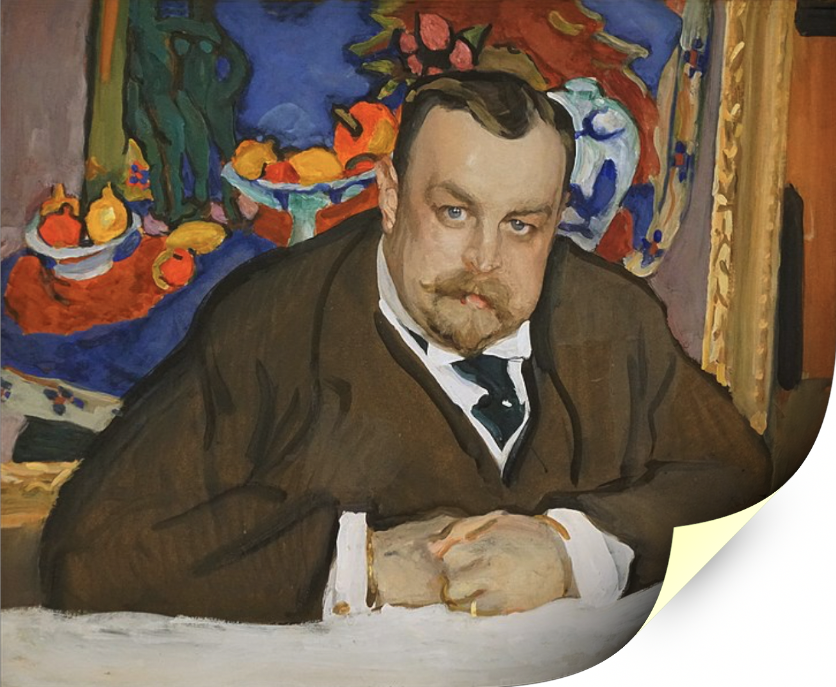"Портрет Ивана Абрамовича Морозова", Серов В. А, картина для интерьера (репродукция) (40х33 см / без подрамника)