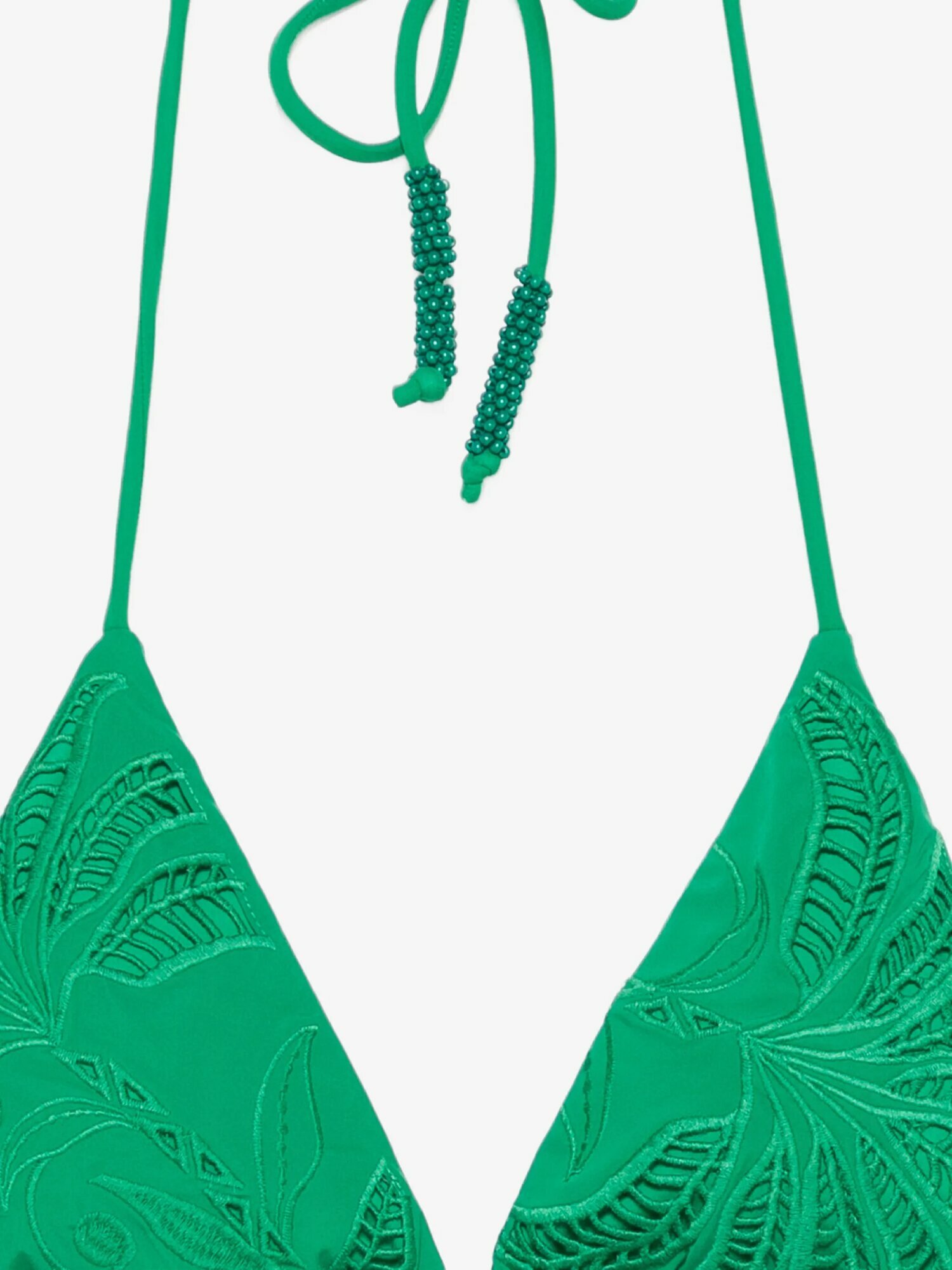 Купальник FARM RIO Embroidered triangle bikini top, размер 40-42, зеленый — фото 1