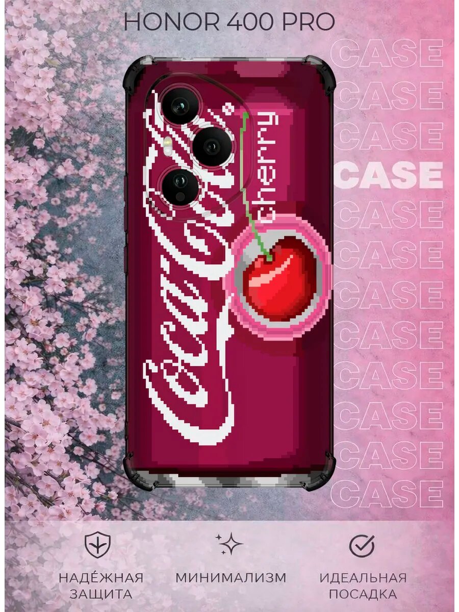 Чехол на Honor 400 Pro с принтом Coca Cola Cherry