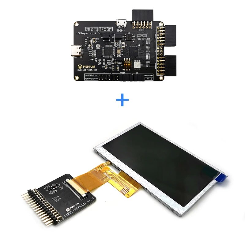ICESugar FPGA ICE40UP5k + PMOD-RGBLCD дисплей