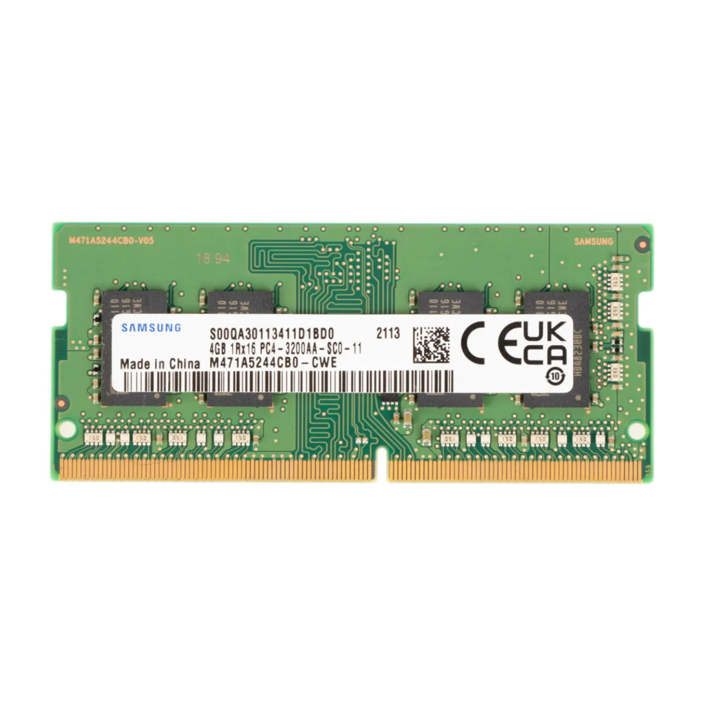 Модуль памяти Samsung M471A5244CB0-CWE DDR4 SODIMM 4 Гб, 3200 МГц, CL22, 1.2 В, зеленый