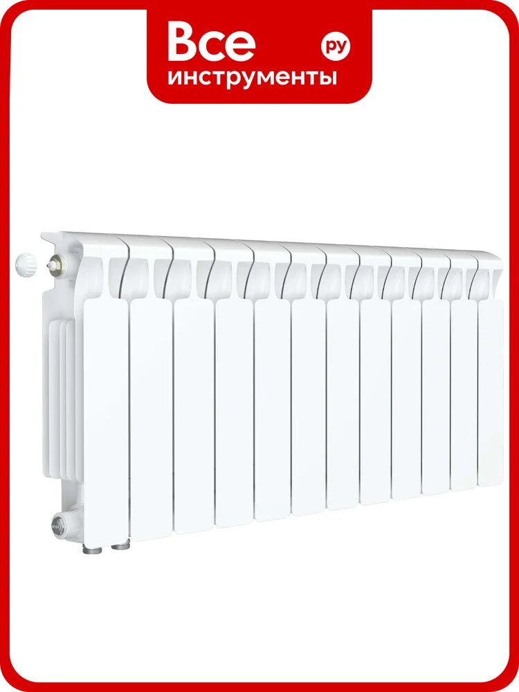 Биметаллический радиатор RIFAR MONOLIT Ventil 350 12 секц. нижн. лев. R-MN-350-12-VL