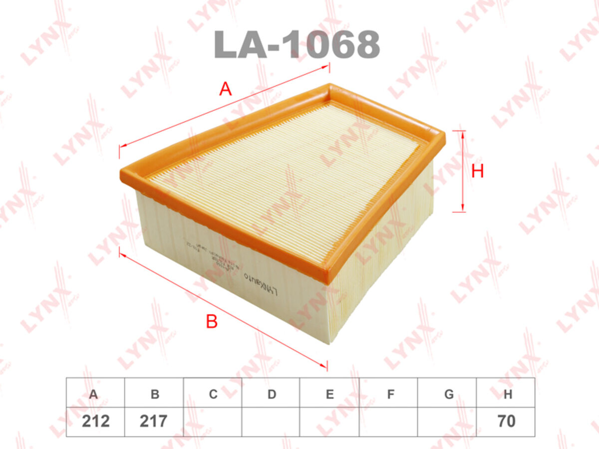 La-1068 Фильтр Воздушный Lynxauto (LYNX LA-1068)