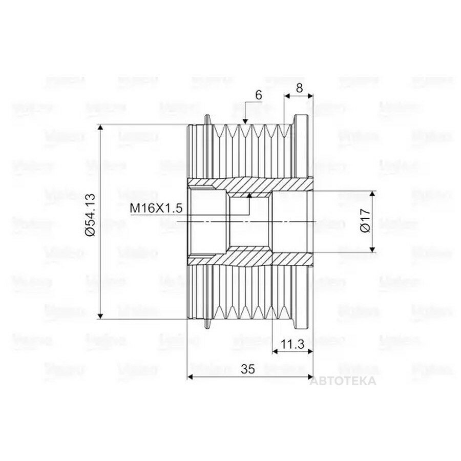 Ременный шкив генератор VALEO 588003