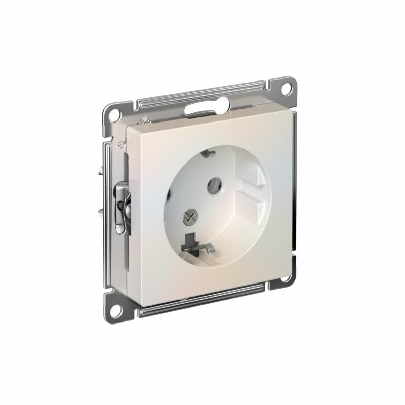 Розетка 1-м СП AtlasDesign 16А IP20 с заземл. механизм жемчуж. SE ATN000443