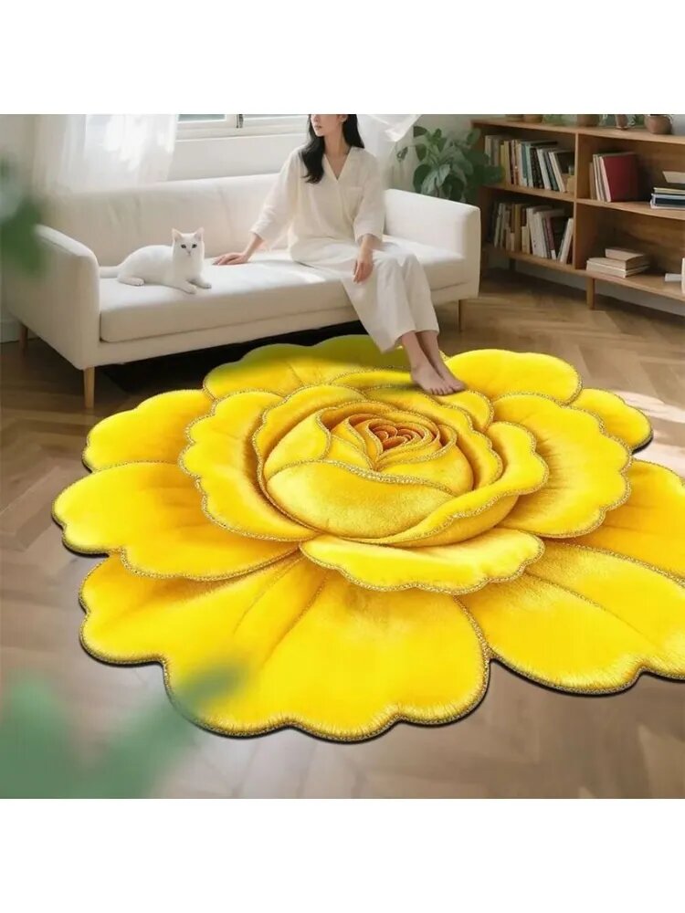 Ковер 120x120 см 2 мм 3d-эффект коралловый