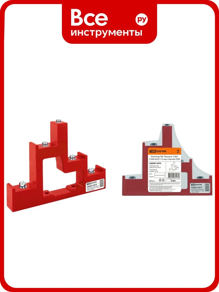 Изолятор TDM ELECTRIC SM Лесенка 530 А, 7.5 кВ, 4x25/1-15 мм, с болтом SQ0807-0070
