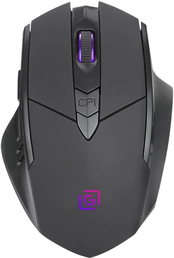Мышь компьютерная Oklick, игровая, оптическая, беспроводная, USB, черный (1903012)
