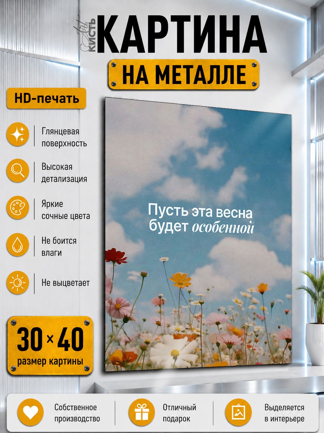 Картина на металле Игра Honkai девушка ретро 30x40
