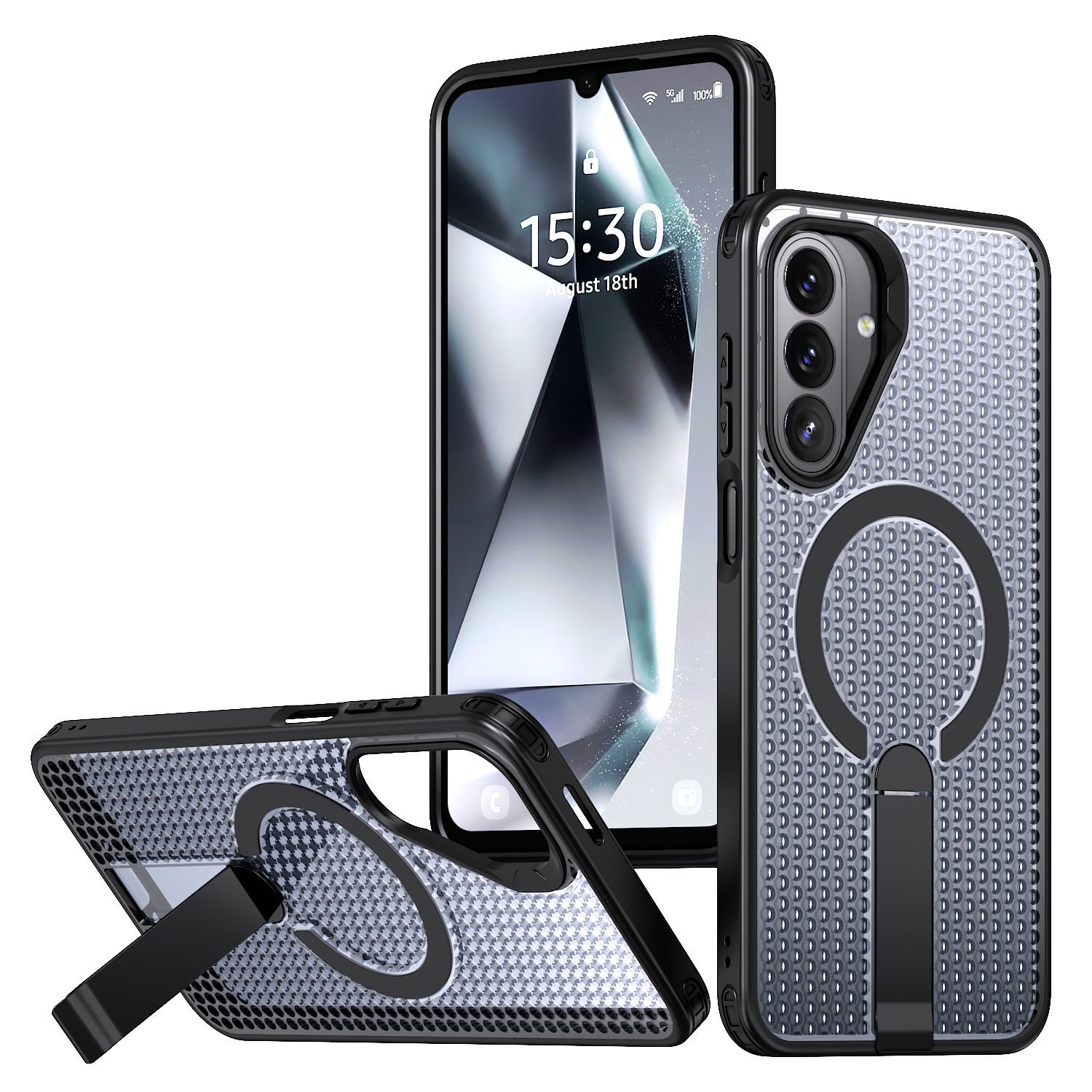 Прозрачный чехол Mesh Pro Magnetic Case для Samsung Galaxy A27 5G черный