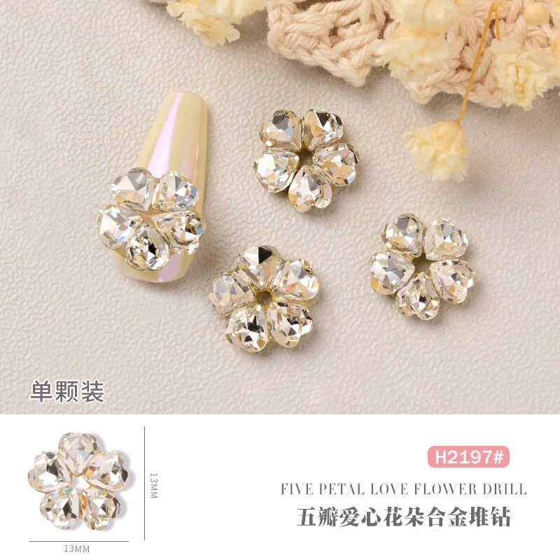 Сердечная форма, кристальные стразы, наклейки для ногтей K2197 - 2025 новый тренд, корейский стиль, яркие водные алмазы
