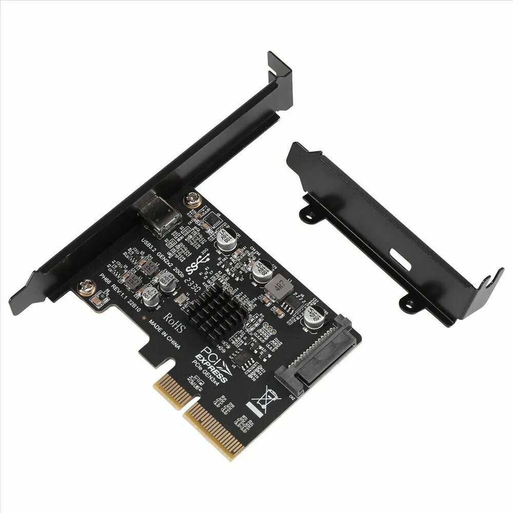 Карта USB PCIE Type C PCI-Express 4X на USB 3.2 Gen 2X2 (20 Гбит/с) Набор микрос