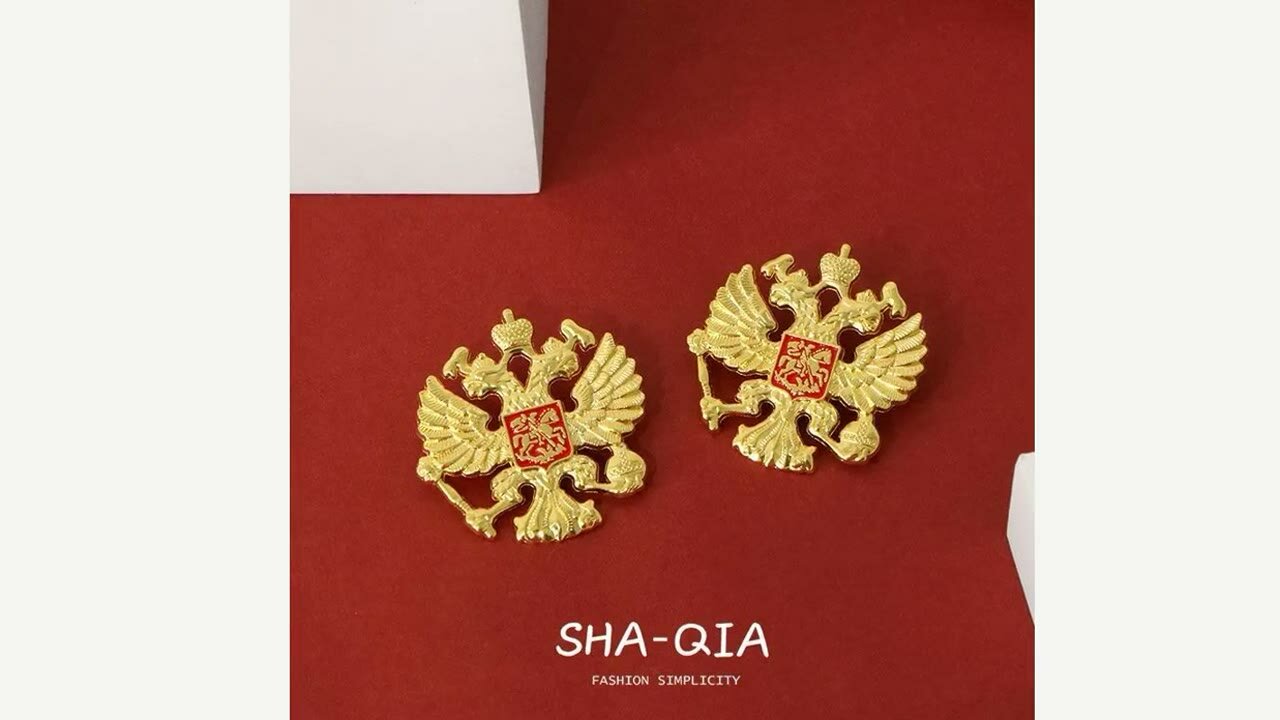 Значок в виде золотого двуглавого орла, значок для коллекции, сувенир, брошь, эпоха Российская империя — фото 1