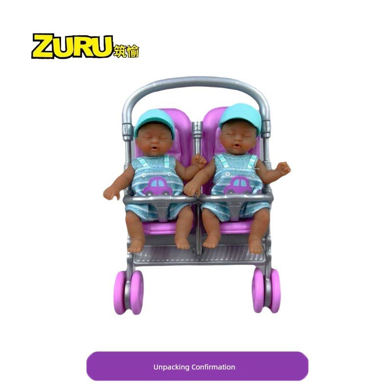 ZURU Minibaby Baby Ball 2nd Series Серебряная Двойная Колыбель Черная Кукла