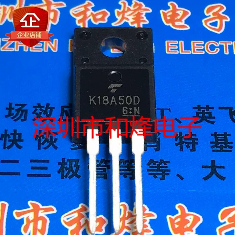 K18A50D,3шт./лот,500В 18А N‑канал MOSFET TO‑220F, для ремонта блоков питания, инверторов, силовых схем