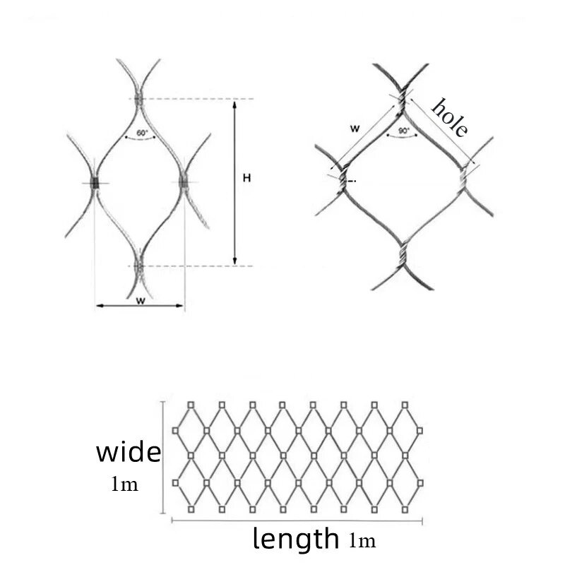 Защитная сетка из нержавеющей стали 304 line1.2mm x hole9cm, wide1 X 1m