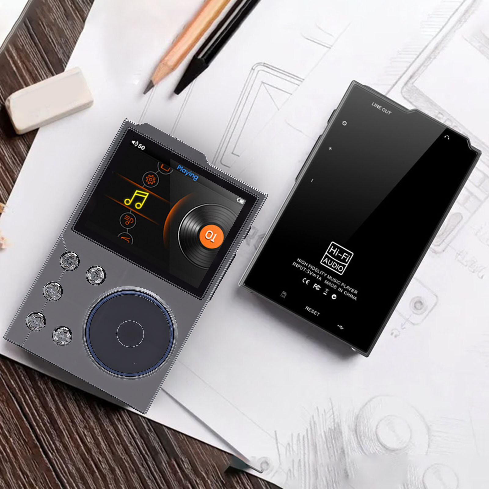 MP3 плеер HiFi с Bluetooth 5.0, 16 ГБ встроенной памяти, поддержка до 256 ГБ, для аудиофилов