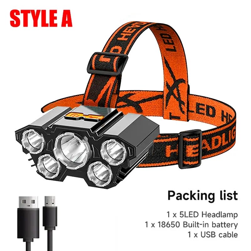 5 LED налобных фонарей XIWANGFIRE Style A