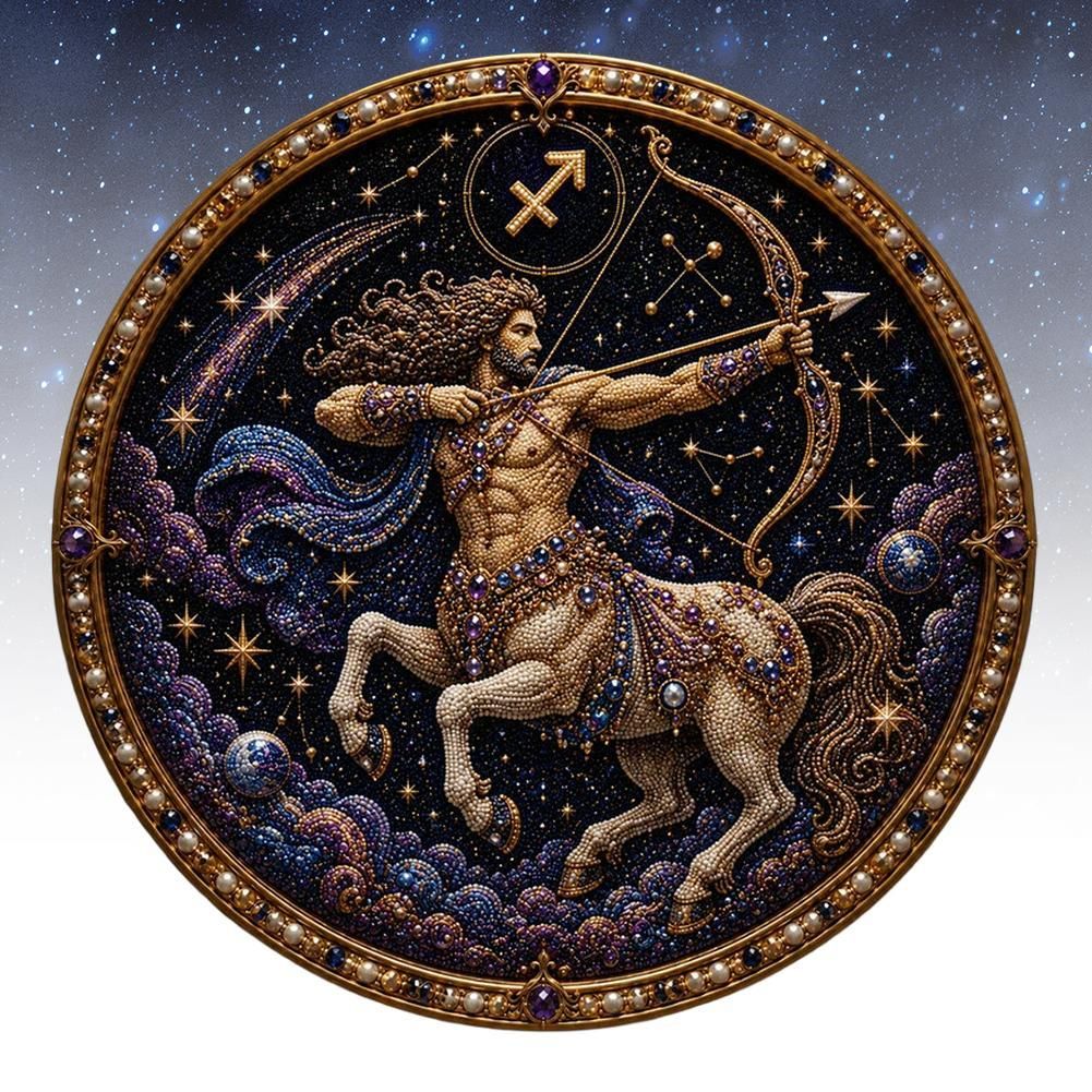 Алмазная мозаика, 12 знаков зодиака, круглая, со стразами, 25 см