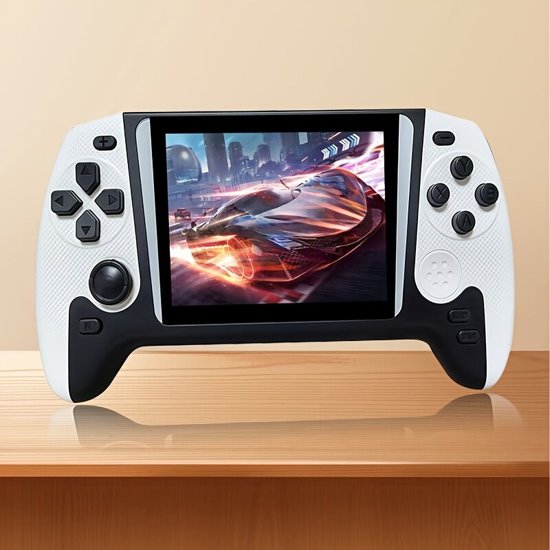 Ретро портативная игровая консоль с 3,5-дюймовым экраном, корпус из АБС-пластика, перезаряжаемый литий-полимерный аккумулятор, цвет: белый
