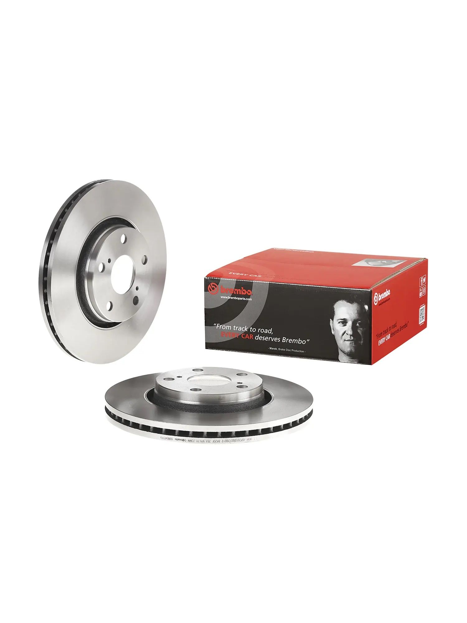 Диск тормозной вентилируемый передний BREMBO (09. B043.10) Prime Standard