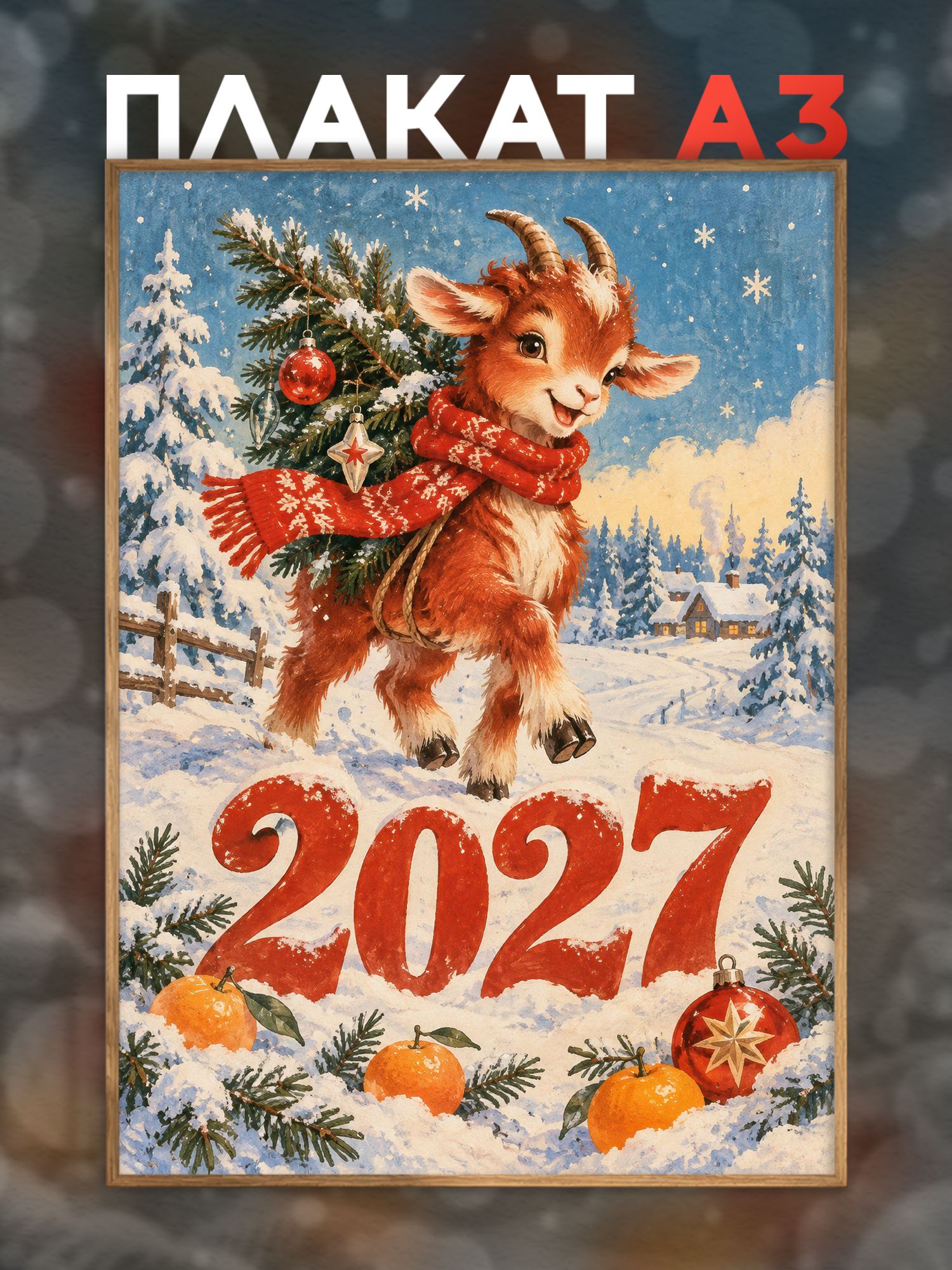 Постер новогодний на стену Символ 2027 года