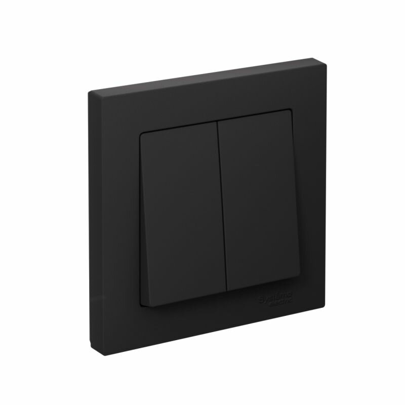 Выключатель 2-кл. СП AtlasDesign 10А IP20 (сх. 5) 10AX в сборе карбон SE ATN001052
